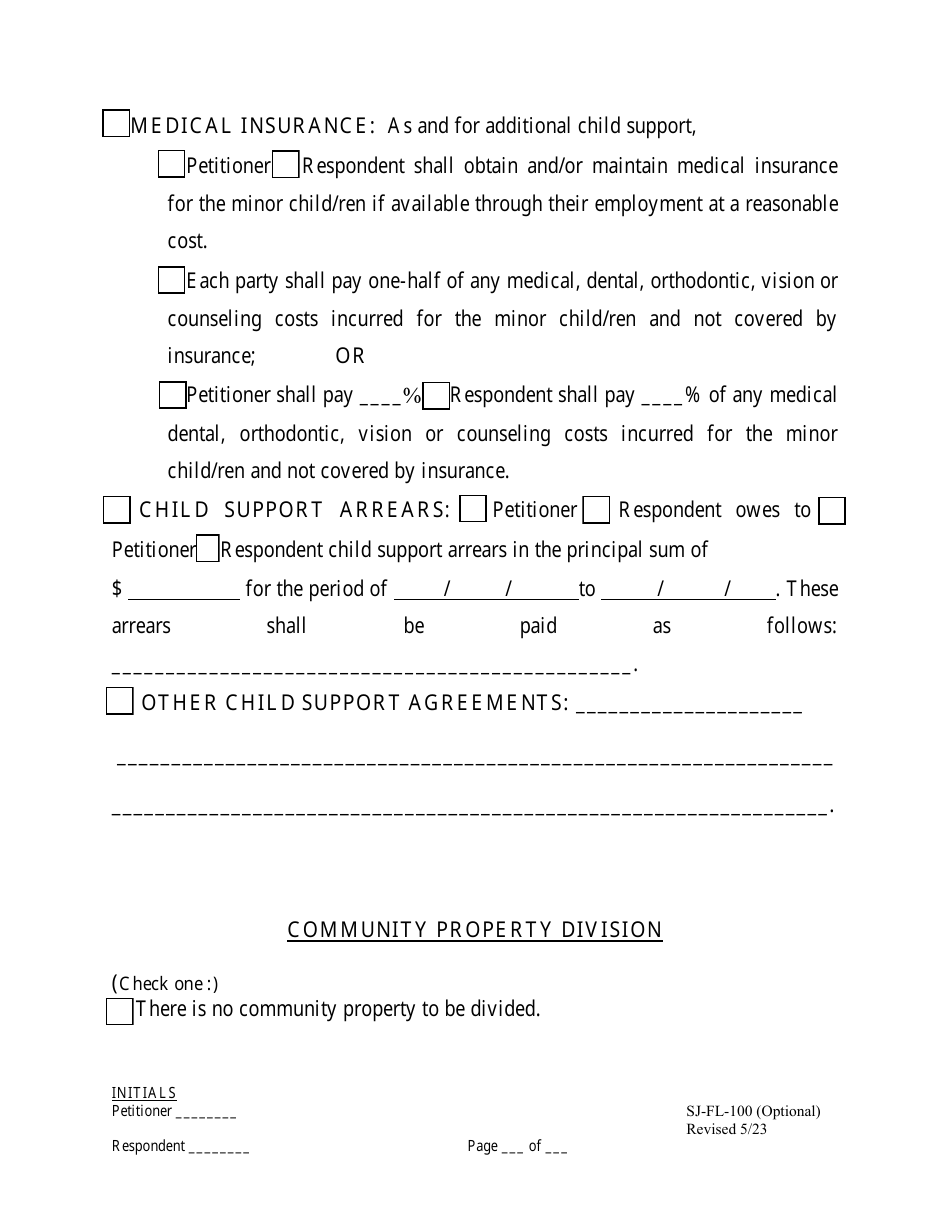 Form SJ-FL-100 - Fill Out, Sign Online and Download Fillable PDF ...