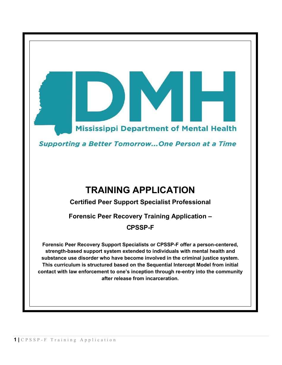 Mississippi Certified Peer Support Specialist Professional Forensic Peer Recovery Training ...