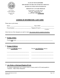New Hampshire Change of Information/Lost Card Download Fillable PDF ...