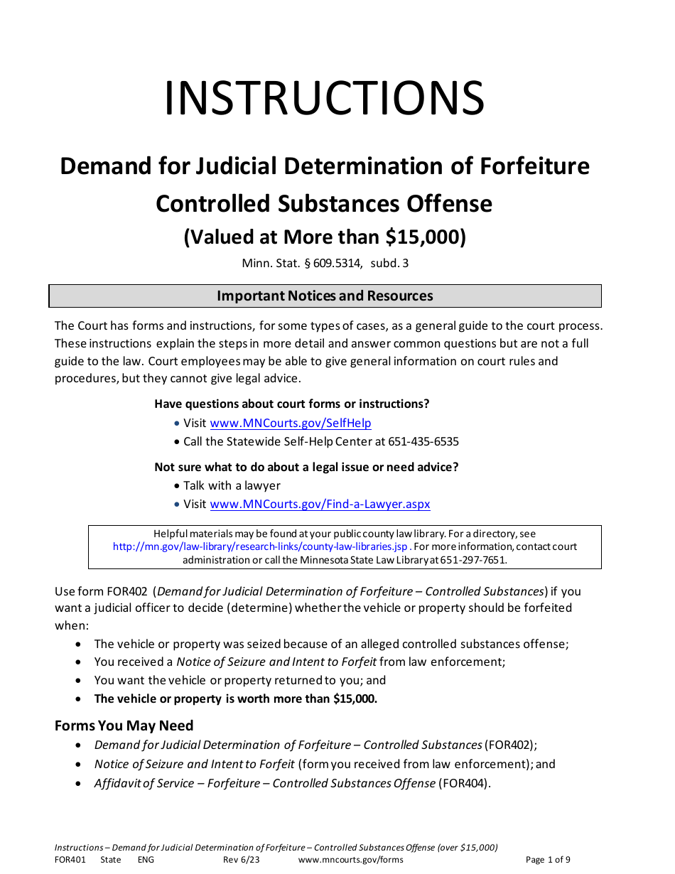 Download Instructions for Form FOR401 Instructions - Demand for ...