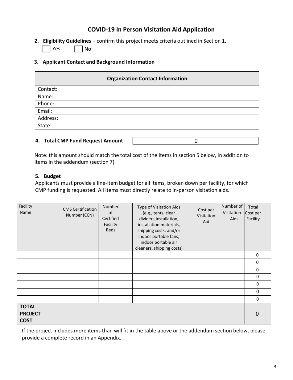 Covid-19 in Person Visitation Aid Application - Fill Out, Sign Online ...