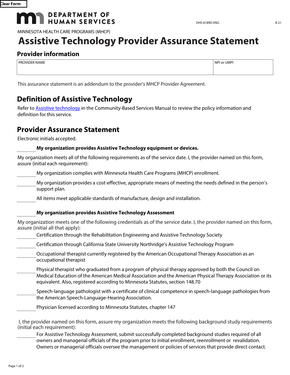 Form DHS-6189D-ENG - Fill Out, Sign Online and Download Fillable PDF ...