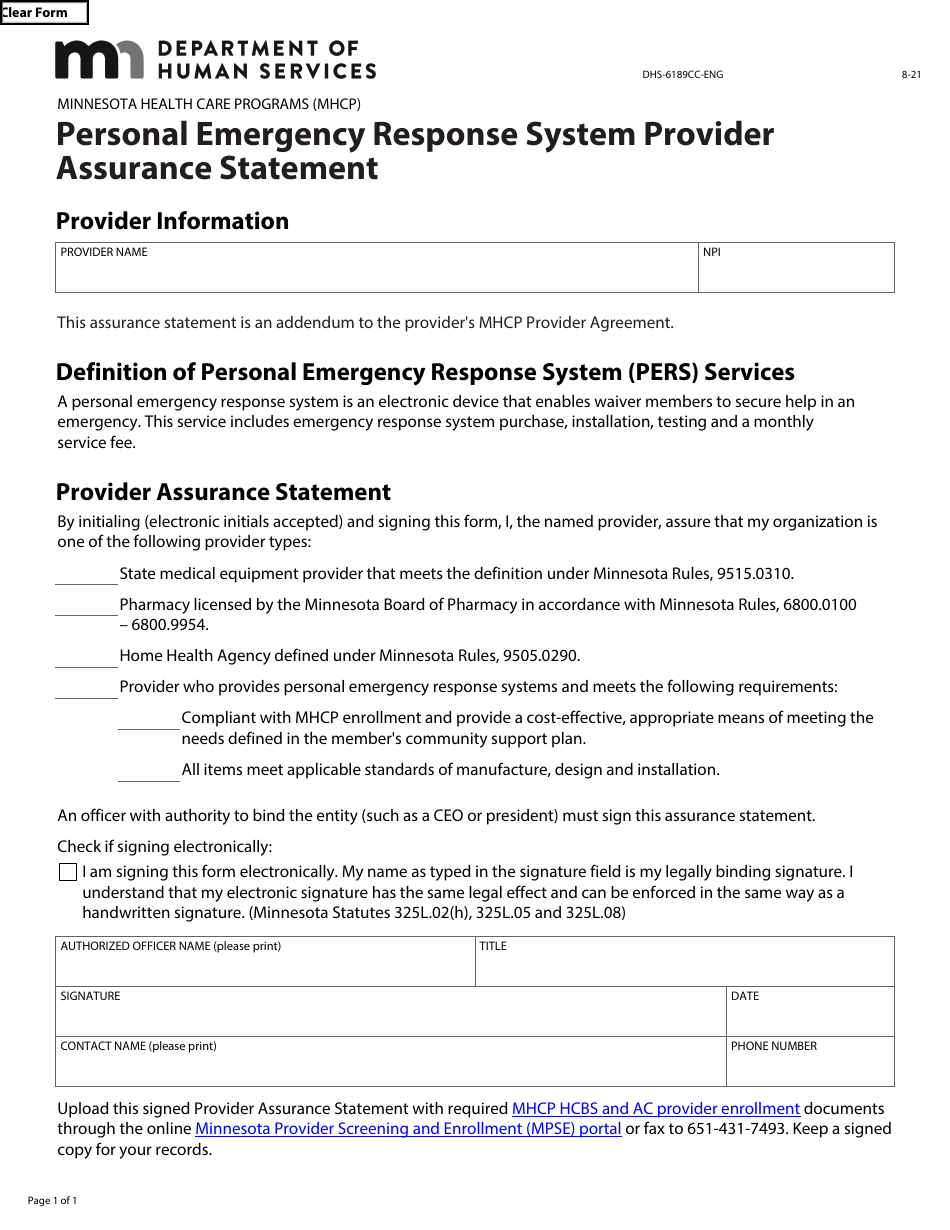 Form DHS-6189CC-ENG - Fill Out, Sign Online and Download Fillable PDF ...