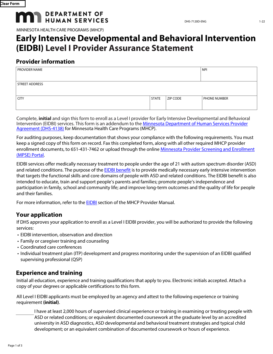 Form DHS-7120D-ENG - Fill Out, Sign Online and Download Fillable PDF ...