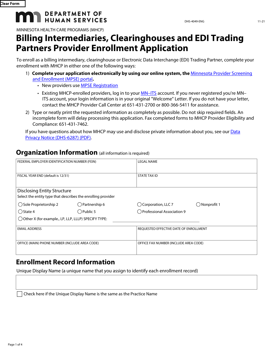 Form DHS-4049-ENG - Fill Out, Sign Online and Download Fillable PDF ...