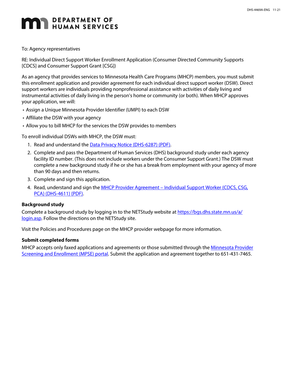 Form DHS-4469A-ENG - Fill Out, Sign Online and Download Fillable PDF ...