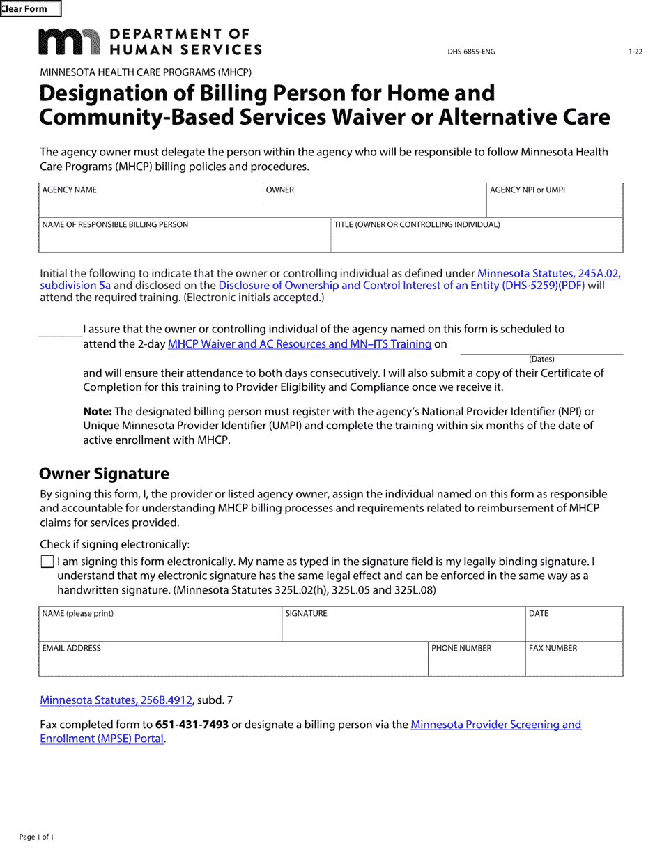 Form DHS-6855-ENG - Fill Out, Sign Online and Download Fillable PDF ...