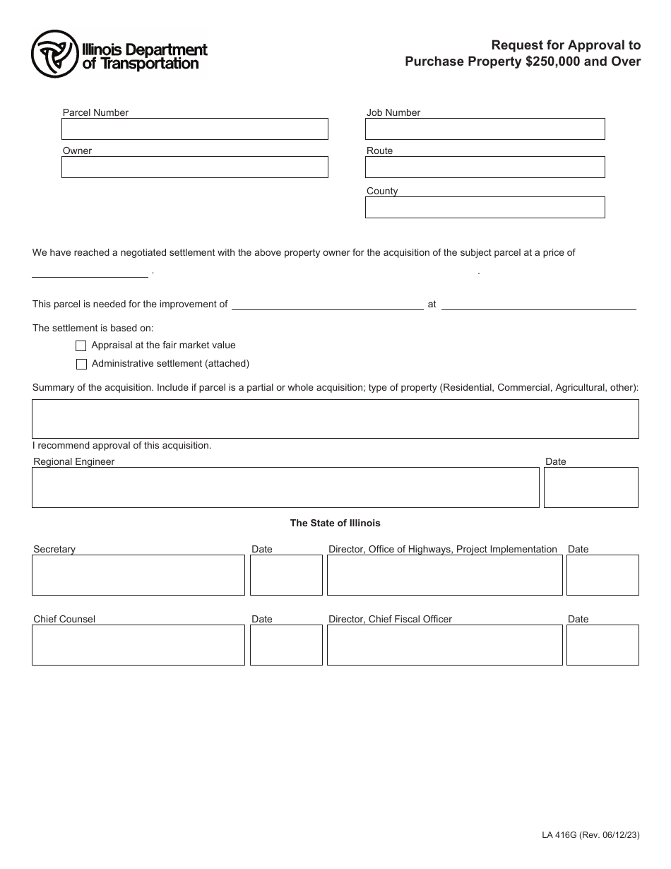 Form LA416G Download Fillable PDF or Fill Online Request for Approval ...