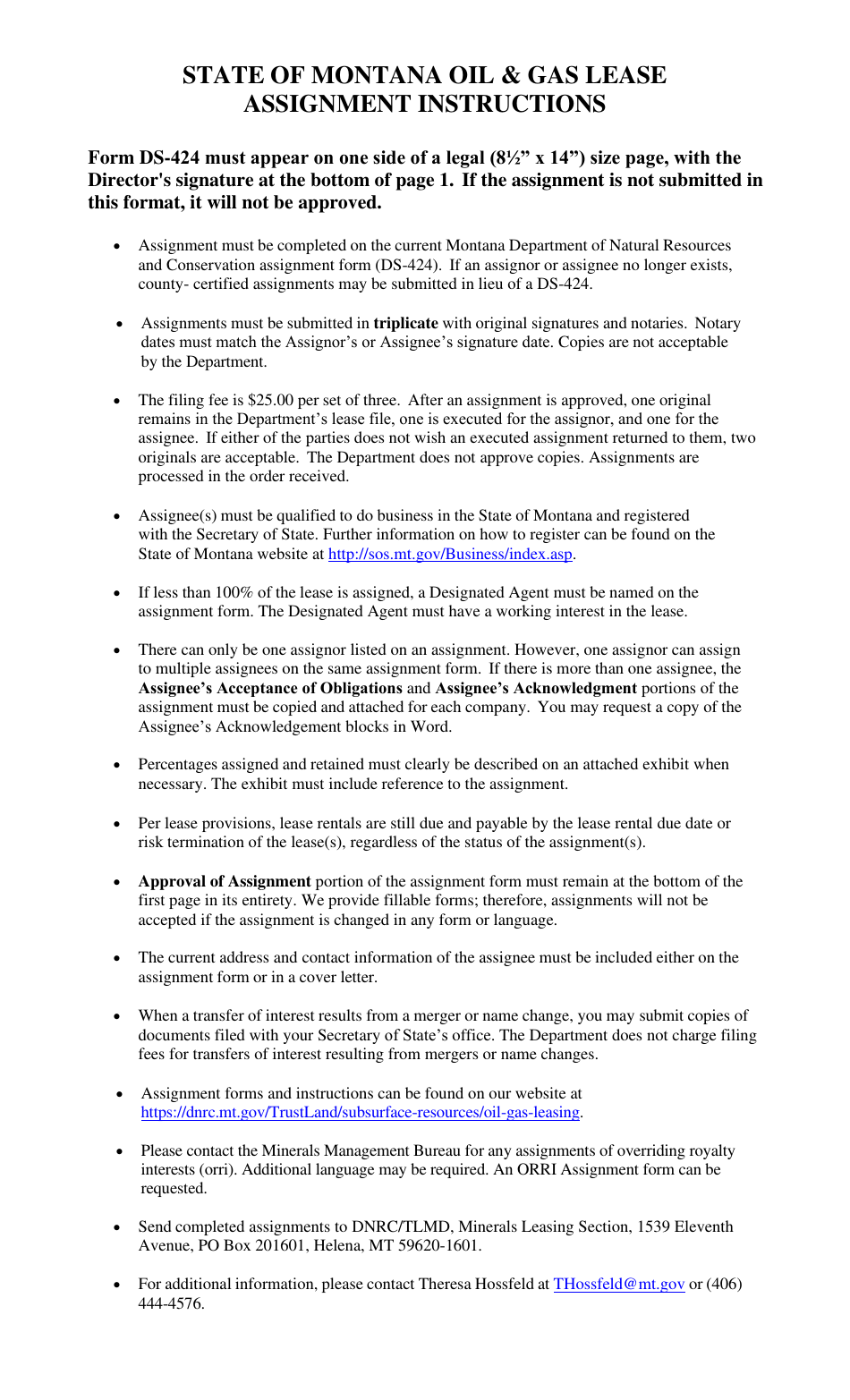 Form DS-424 - Fill Out, Sign Online and Download Fillable PDF, Montana ...