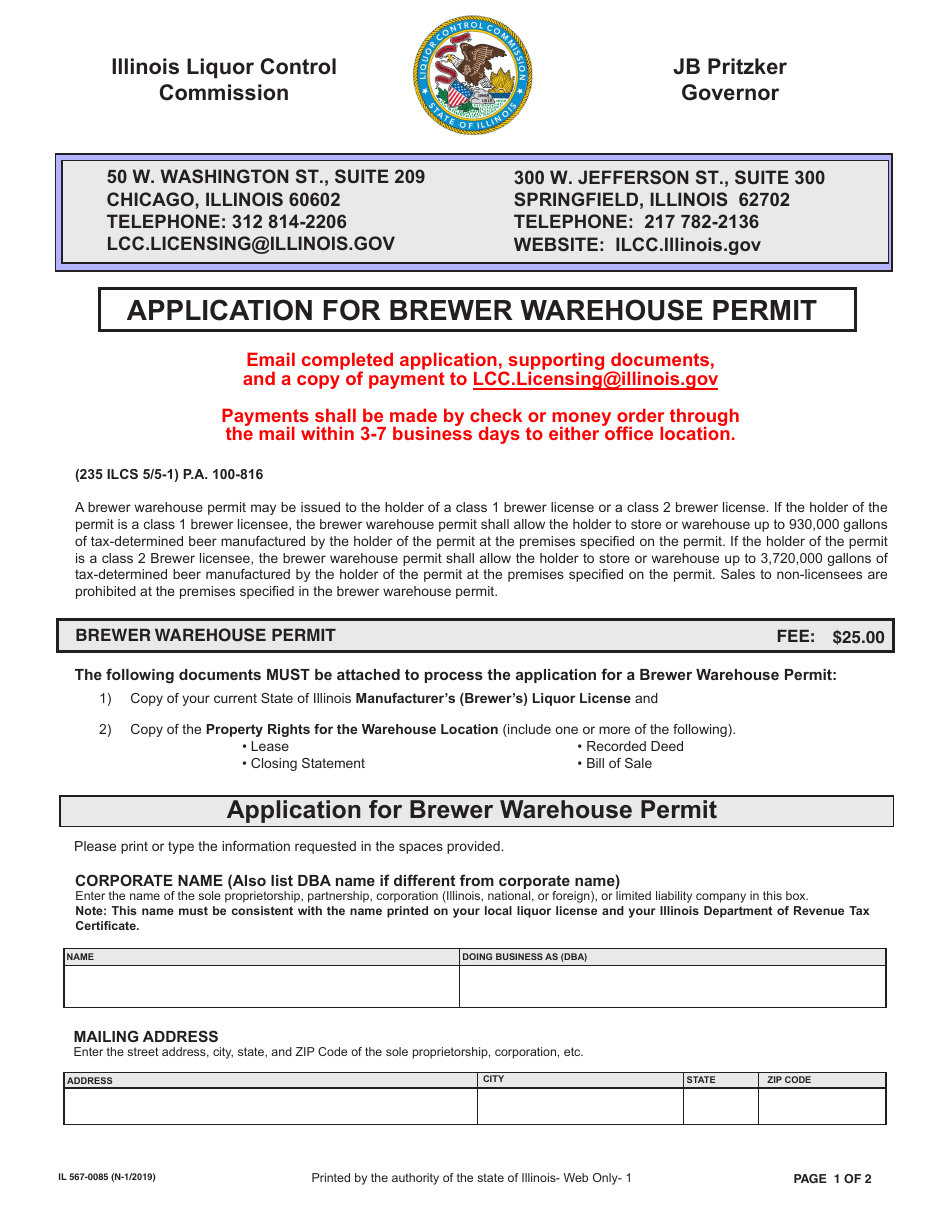 Form IL567-0085 - Fill Out, Sign Online and Download Fillable PDF ...