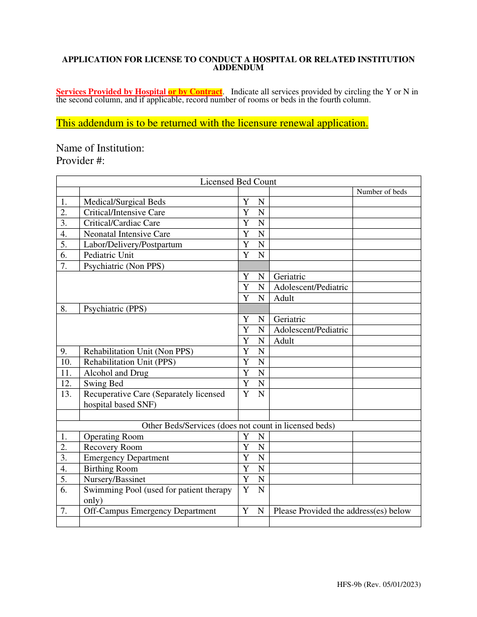 Form HFS-9B - Fill Out, Sign Online and Download Printable PDF ...