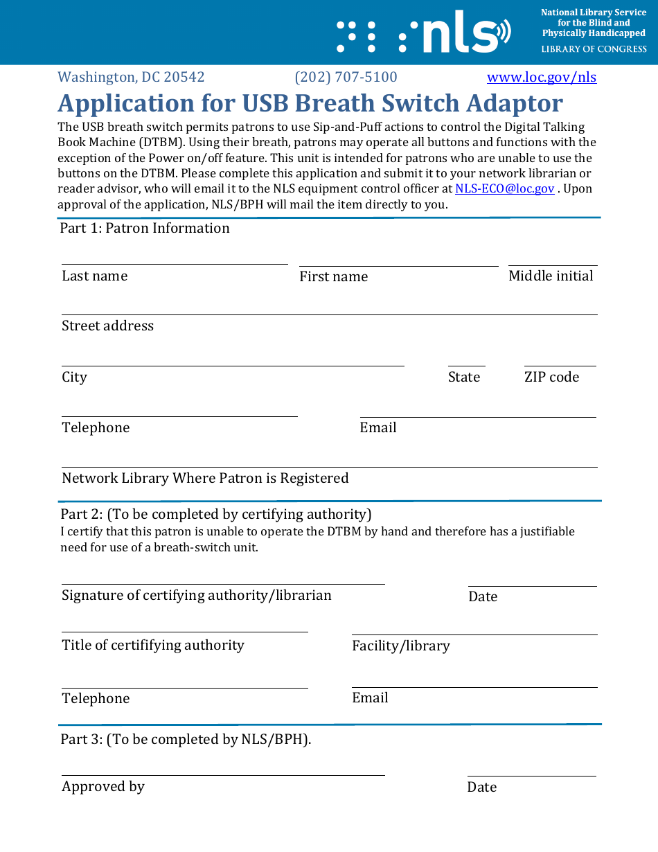 Minnesota Application for Usb Breath Switch Adaptor - Fill Out, Sign ...