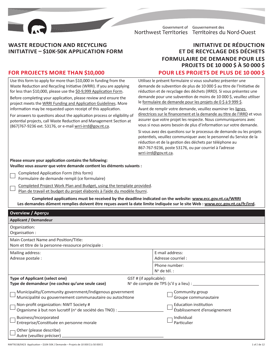 Form NWT9158 - Fill Out, Sign Online and Download Fillable PDF ...