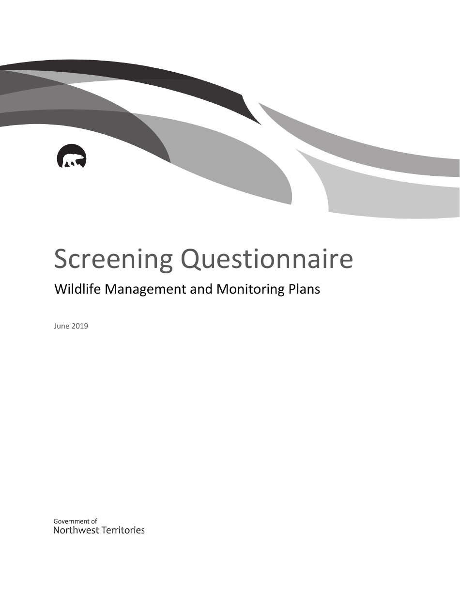 Northwest Territories Canada Wildlife Management and Monitoring Plan ...