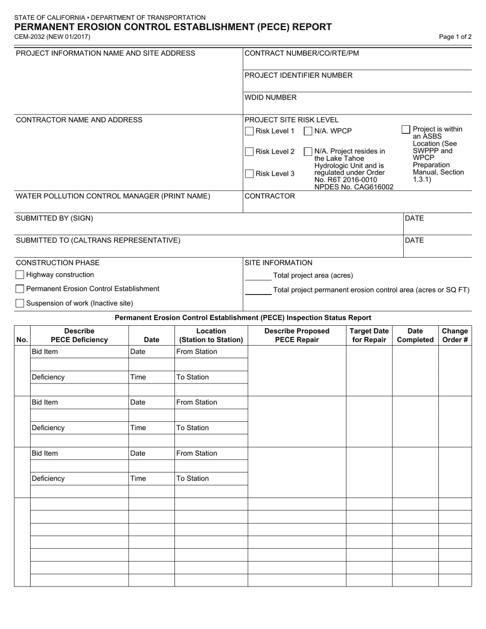 Form CEM-2032 - Fill Out, Sign Online and Download Fillable PDF ...