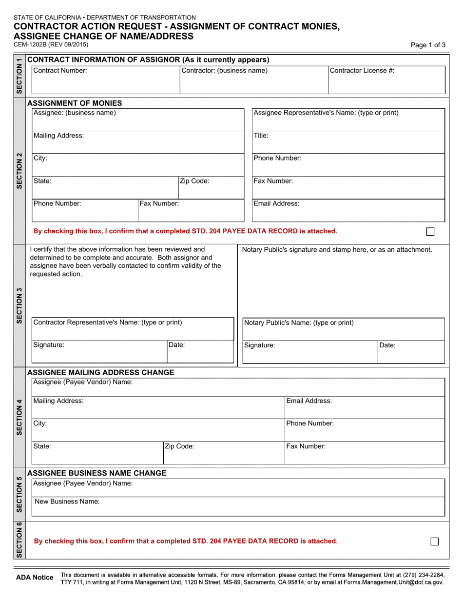 Form CEM-1202B - Fill Out, Sign Online and Download Fillable PDF ...