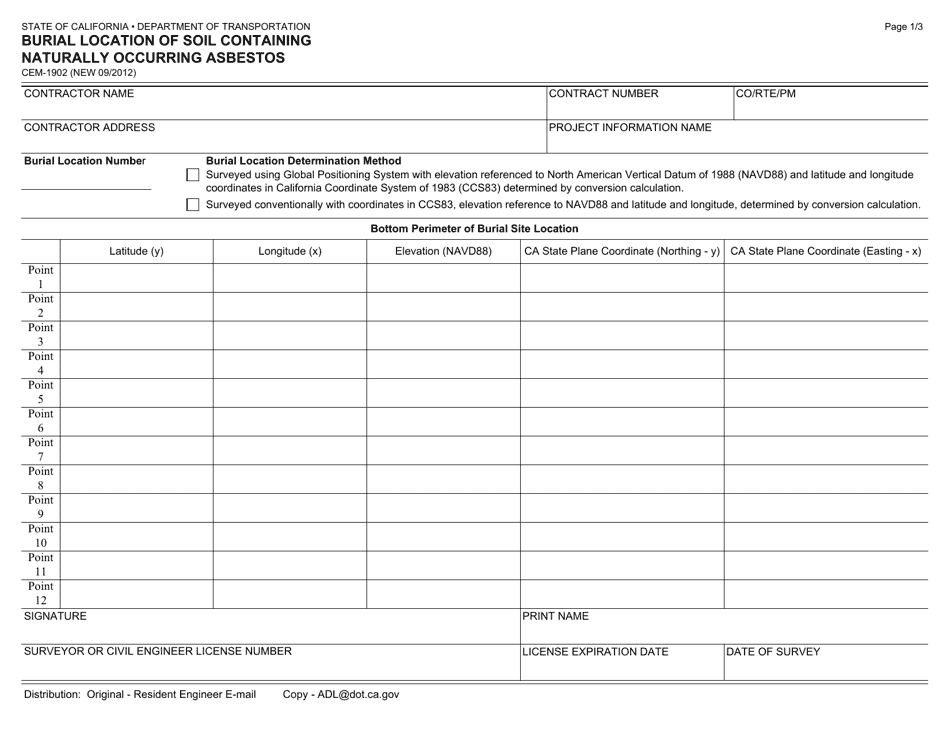 Form CEM-1902 - Fill Out, Sign Online and Download Fillable PDF ...