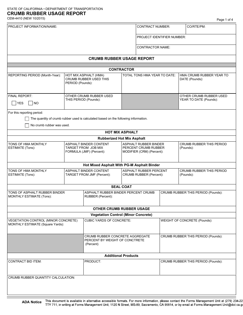 Form CEM-4410 - Fill Out, Sign Online and Download Fillable PDF ...