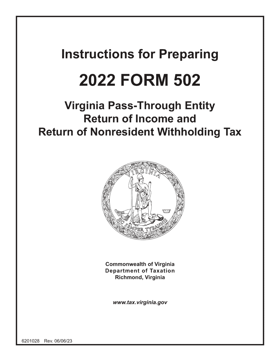 Download Instructions for Form 502 Pass-Through Entity Return of Income ...