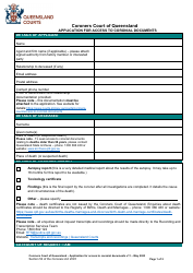 Queensland Australia Application for Access to Coronial Documents ...