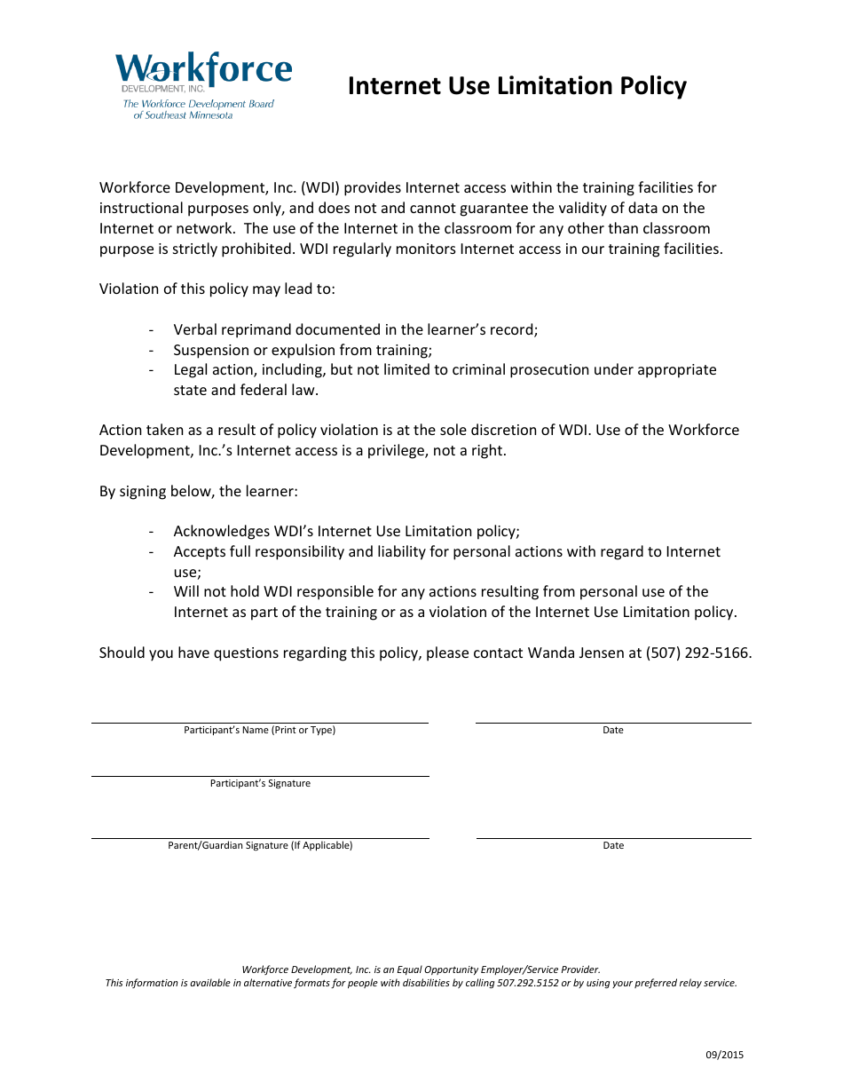 Minnesota Internet Use Limitation Policy - Fill Out, Sign Online and ...