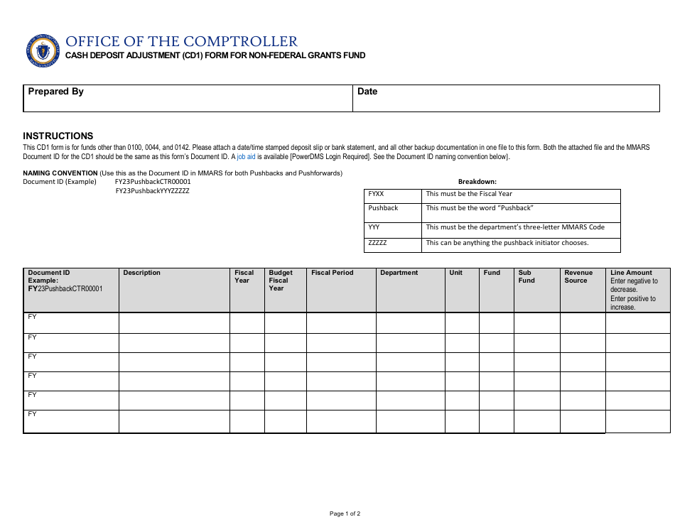Form CD1 - Fill Out, Sign Online and Download Fillable PDF ...