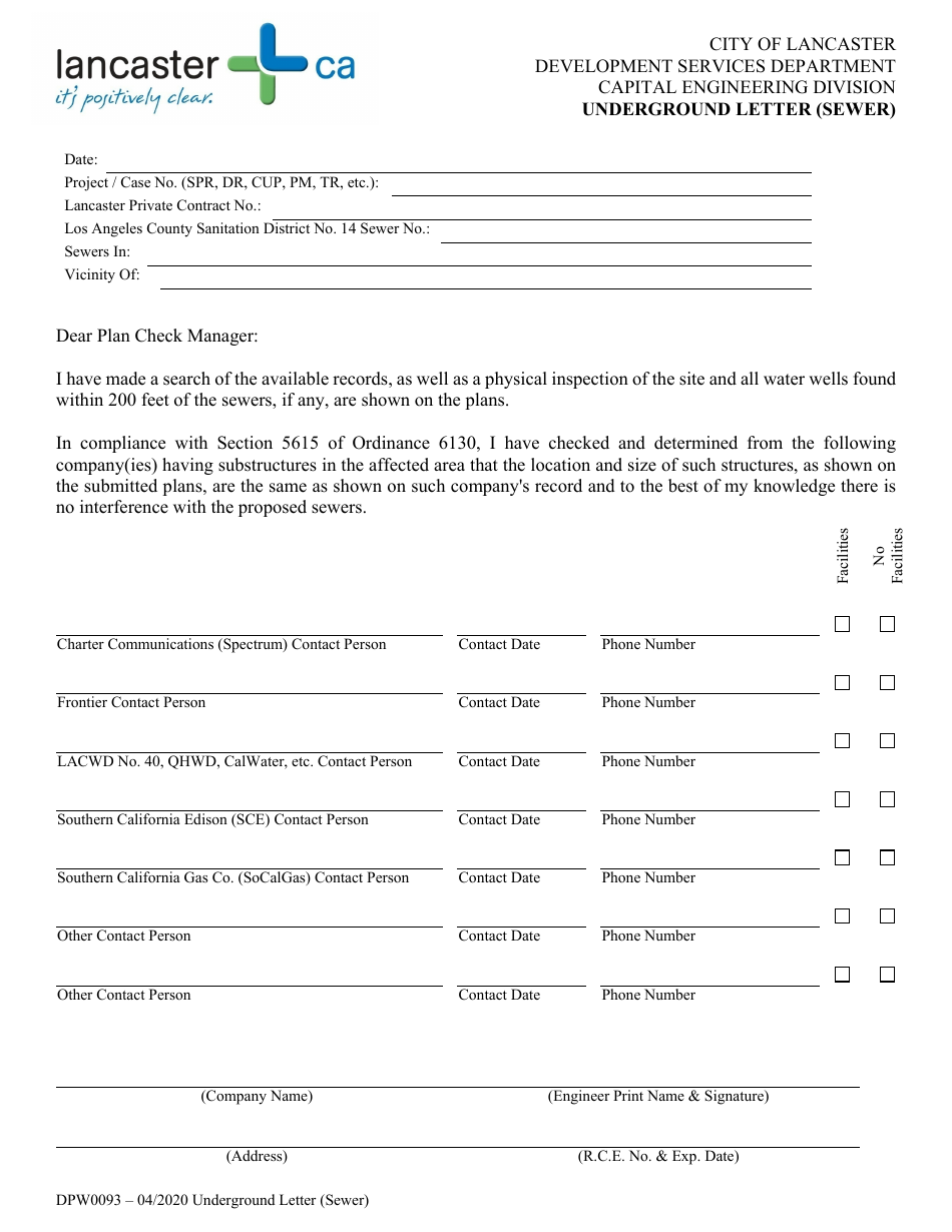 Form DPW0093 - Fill Out, Sign Online and Download Printable PDF, City ...