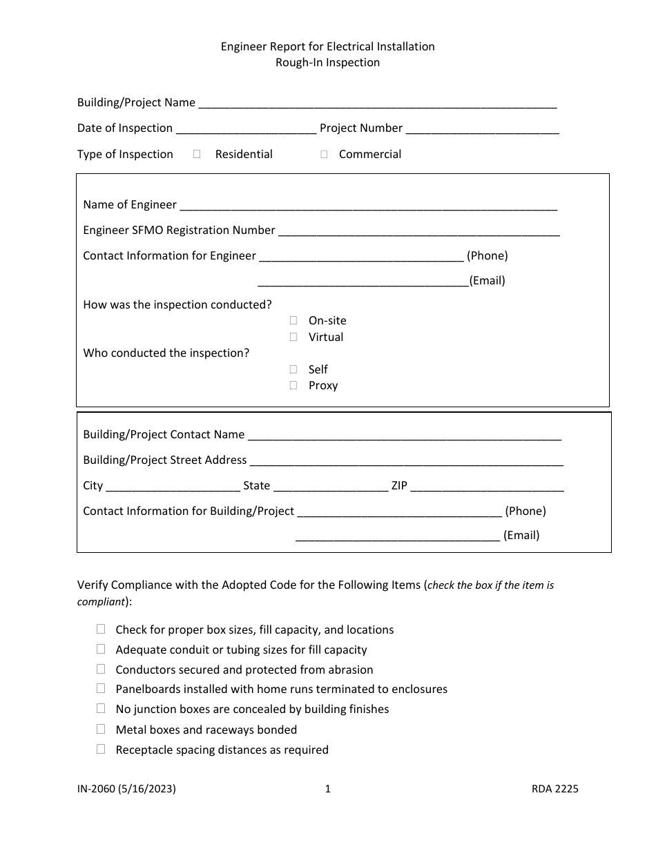 Form IN-2060 - Fill Out, Sign Online and Download Printable PDF ...