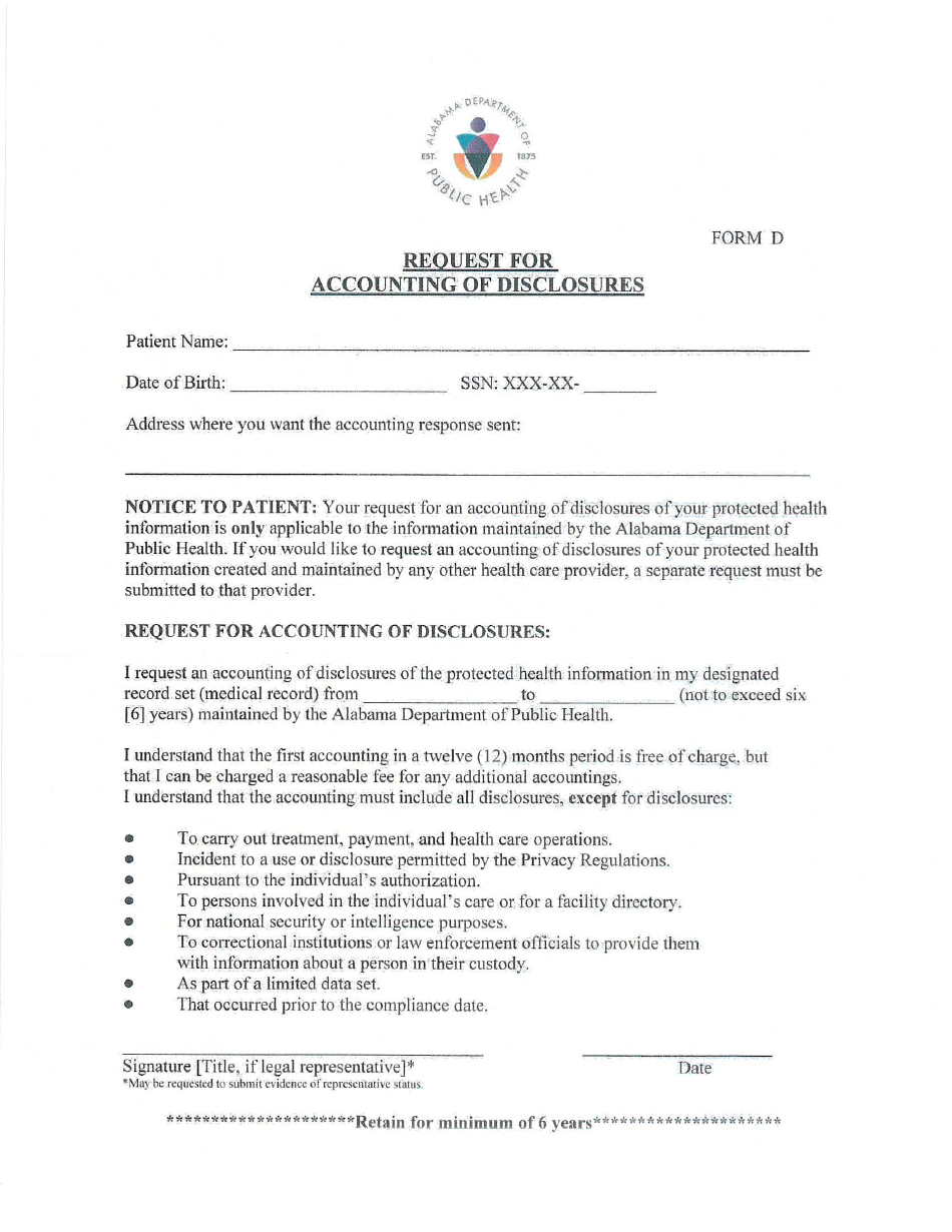 Form D - Fill Out, Sign Online and Download Printable PDF, Alabama | Templateroller
