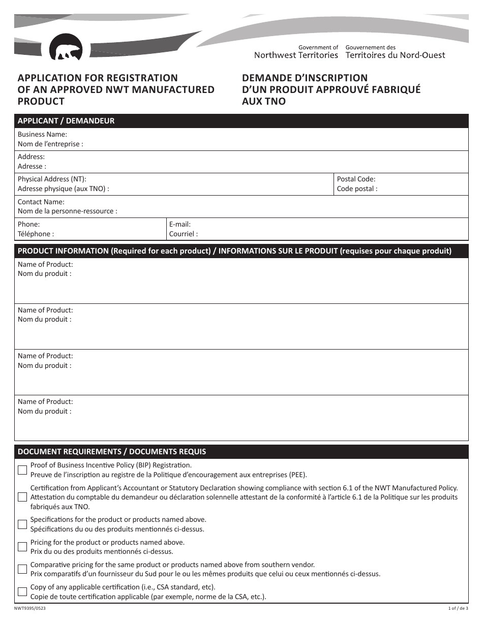 Form NWT9395 - Fill Out, Sign Online and Download Fillable PDF ...