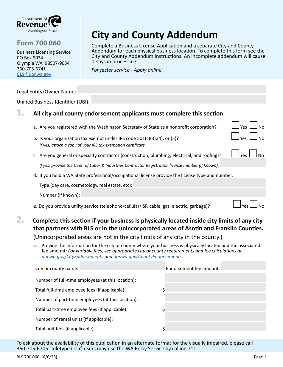 Form BLS700 060 - Fill Out, Sign Online and Download Fillable PDF ...