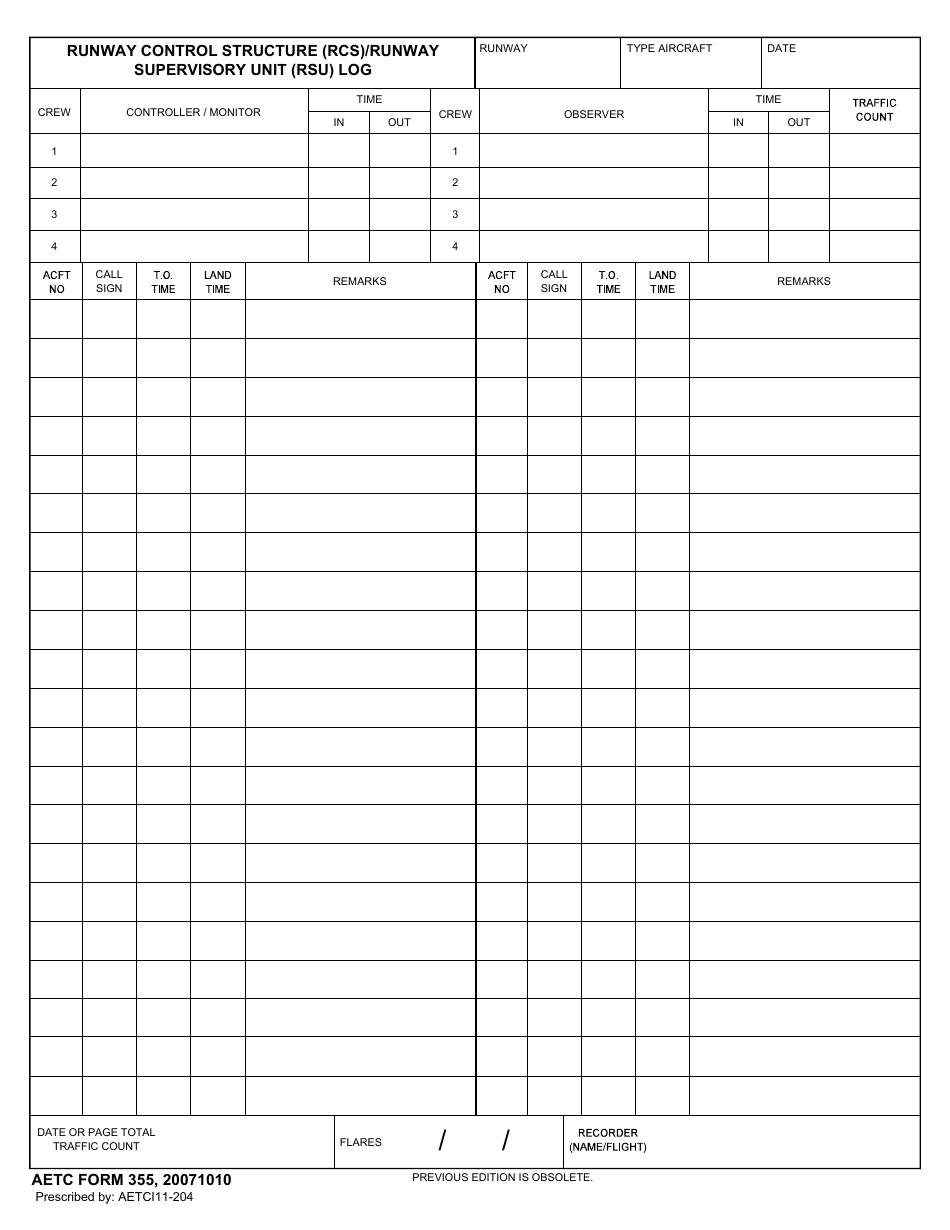 AETC Form 355 - Fill Out, Sign Online and Download Fillable PDF ...
