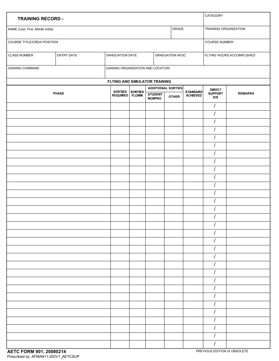 AETC Form 901 - Fill Out, Sign Online and Download Fillable PDF ...