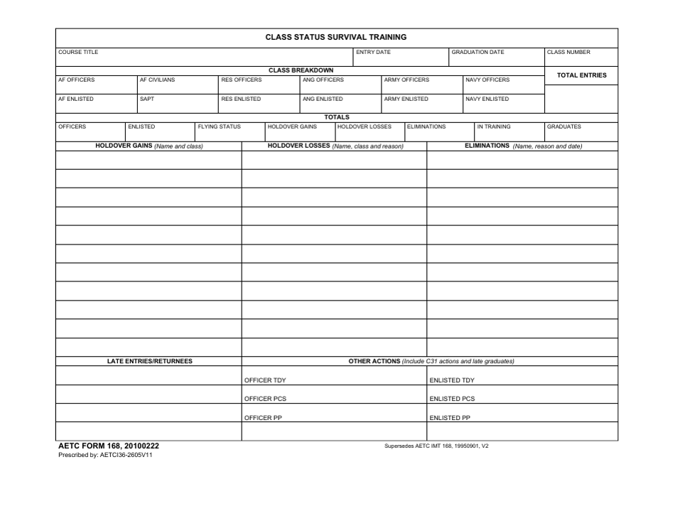 AETC Form 168 - Fill Out, Sign Online and Download Fillable PDF ...