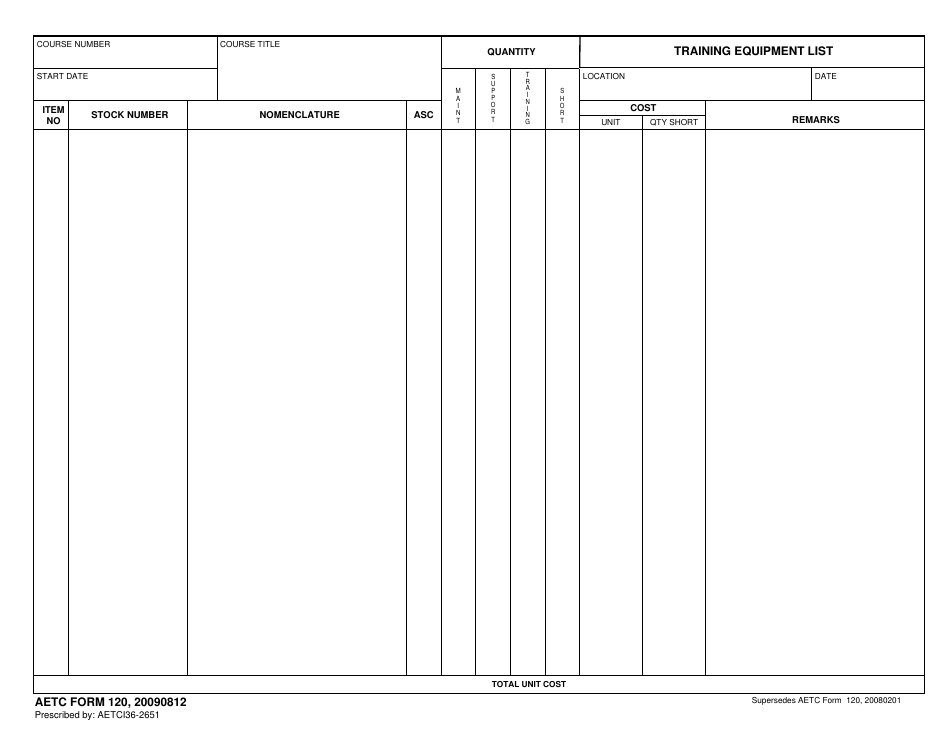 AETC Form 120 - Fill Out, Sign Online and Download Fillable PDF ...