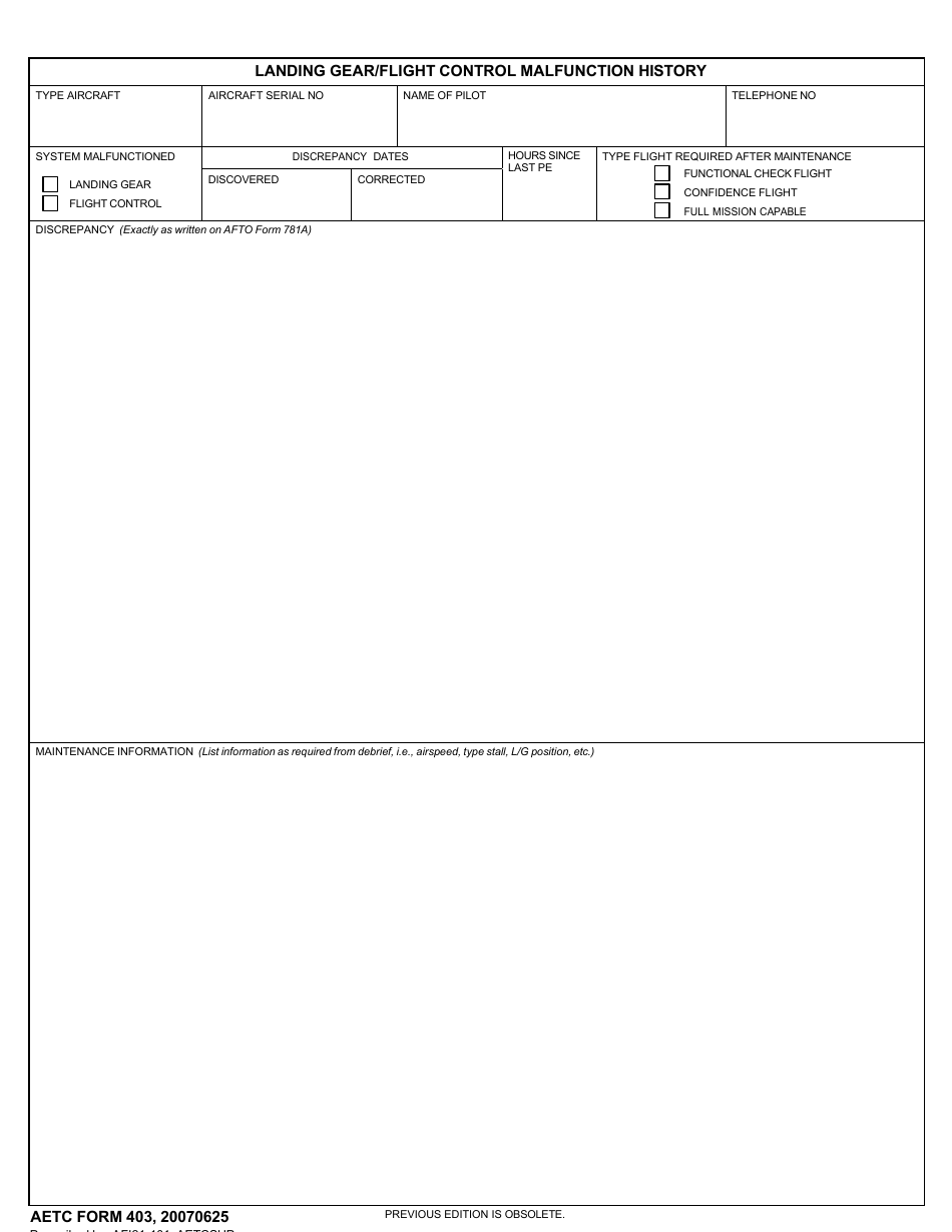 AETC Form 403 - Fill Out, Sign Online and Download Fillable PDF ...