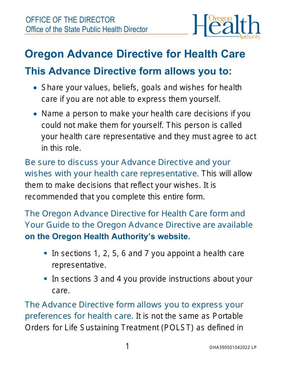 Form OHA3905 - Fill Out, Sign Online and Download Printable PDF, Oregon ...