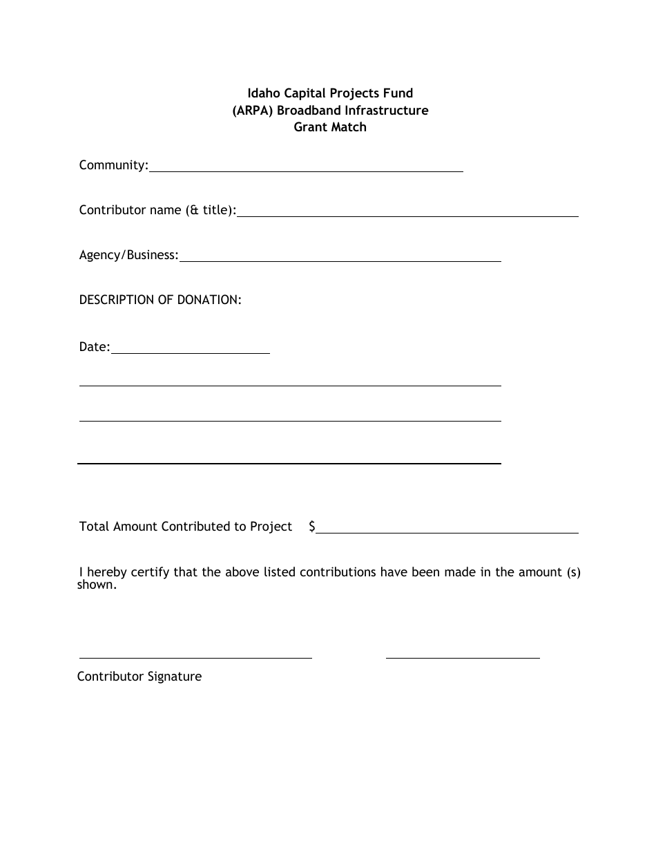 Idaho Capital Projects Fund Match Letter Template - Fill Out, Sign ...