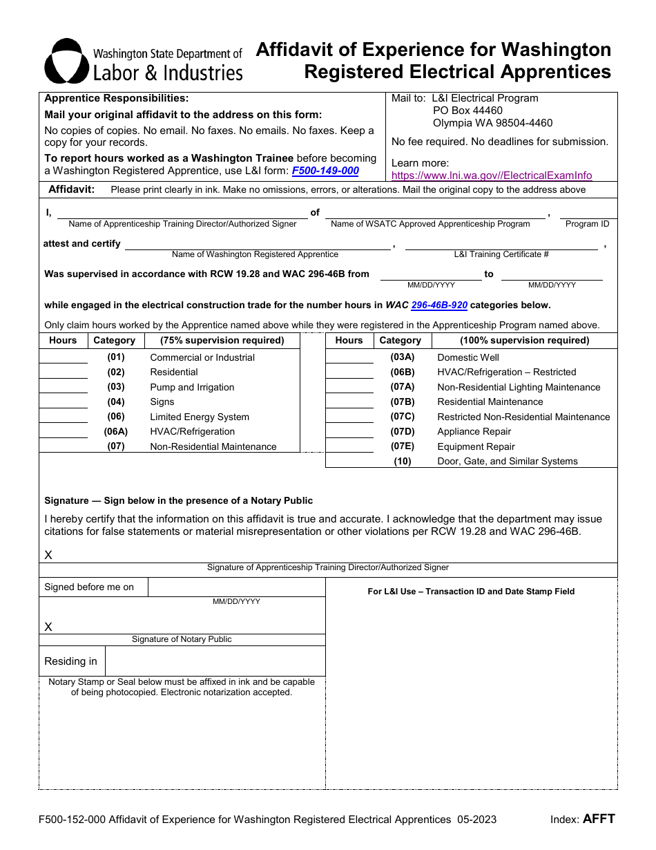 Form F500-152-000 - Fill Out, Sign Online and Download Fillable PDF ...