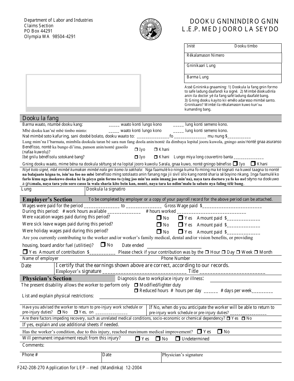 Form F242-208-270 - Fill Out, Sign Online and Download Printable PDF ...