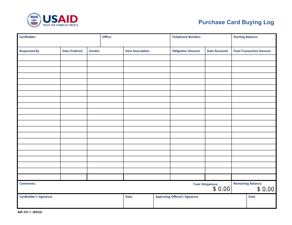 Form AID331-1 - Fill Out, Sign Online and Download Fillable PDF ...