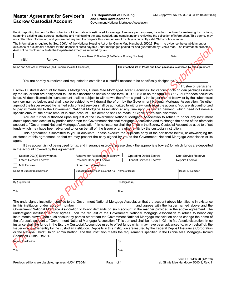 Form HUD-11720 - Fill Out, Sign Online and Download Printable PDF ...