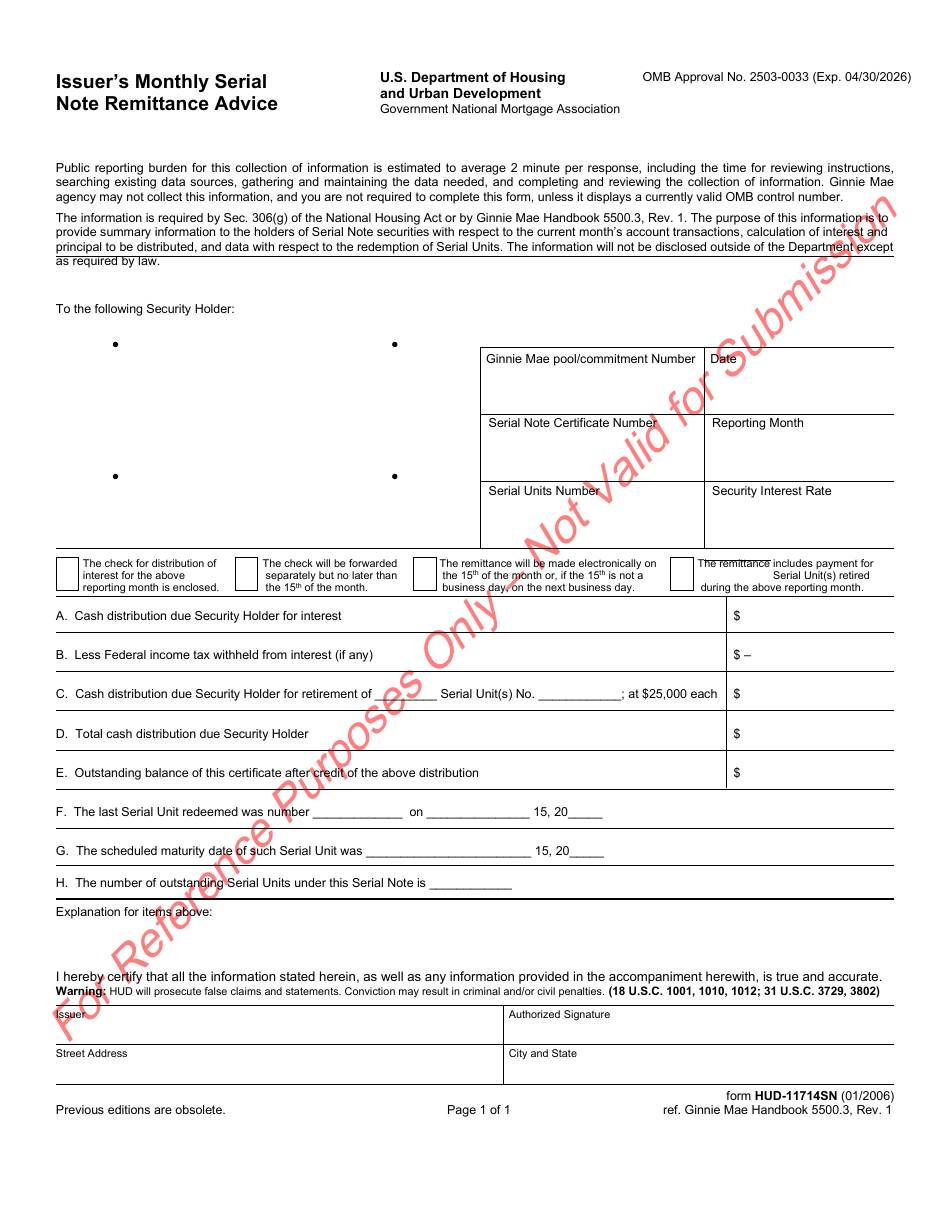 Form HUD-11714SN - Fill Out, Sign Online and Download Printable PDF ...