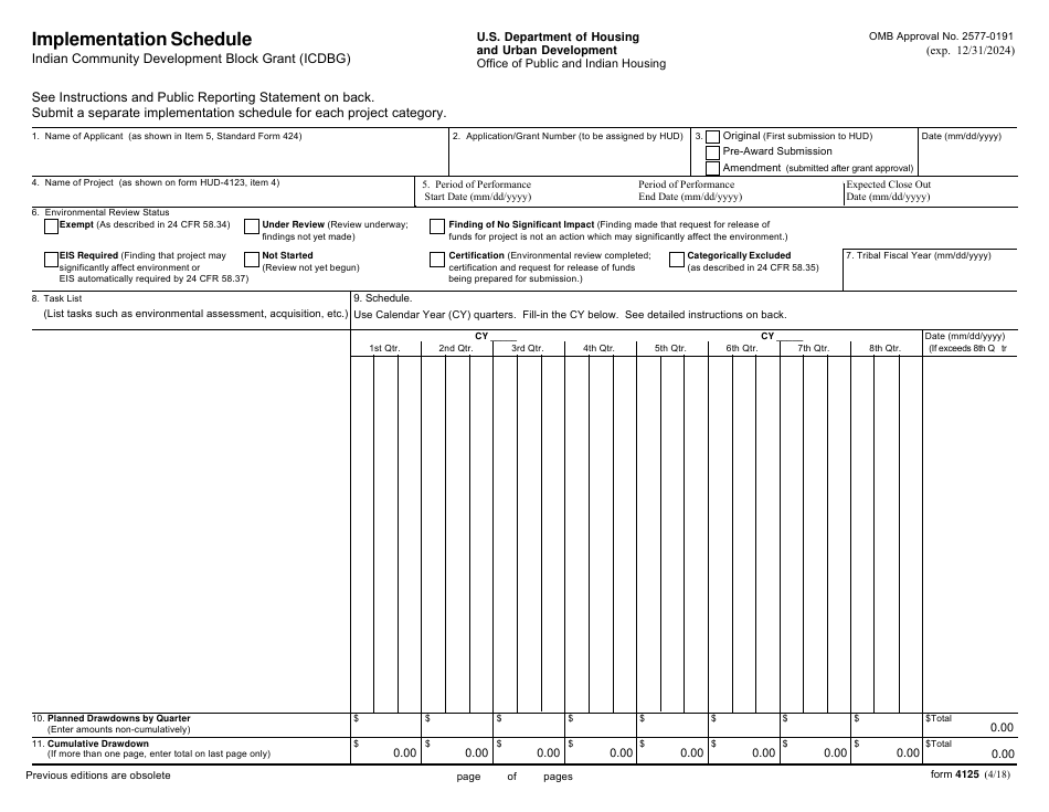 Form HUD-4125 - Fill Out, Sign Online and Download Fillable PDF ...