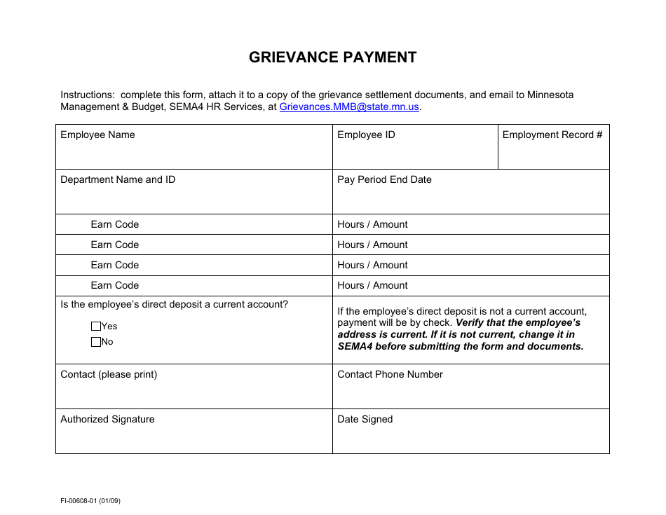 Form FI-00608-01 - Fill Out, Sign Online and Download Printable PDF ...