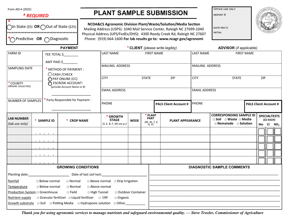 Form AD-4 - Fill Out, Sign Online and Download Fillable PDF, North ...