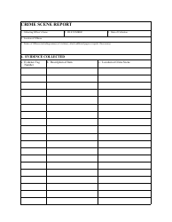 Crime Scene Report Template Download Printable PDF | Templateroller