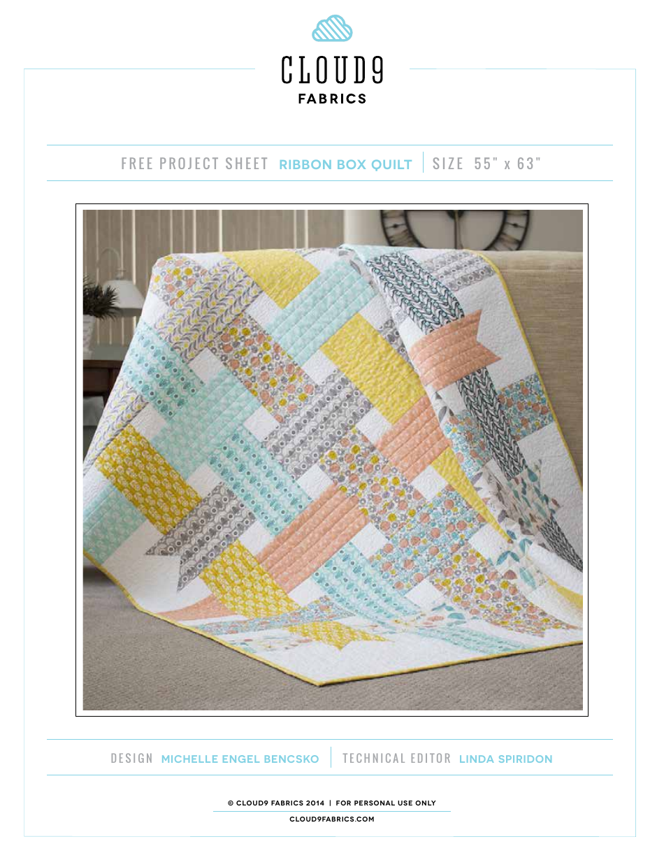 Ribbon Box Pattern Quilt Diagram - Cloud9 Fabrics Download Printable ...