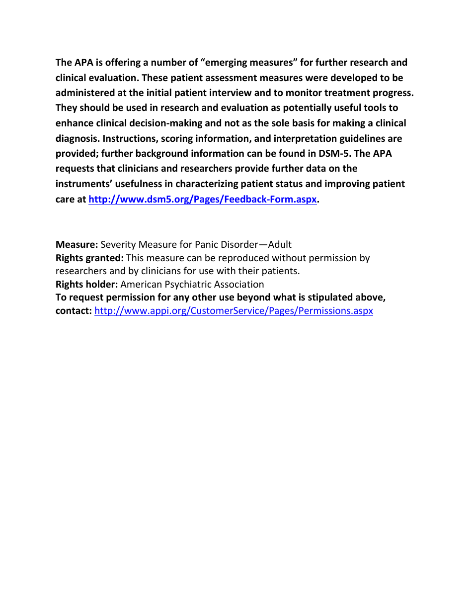 Severity Measure for Panic Disorder: Adult - American Psychiatric ...