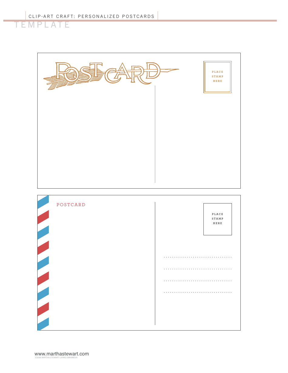 Personalized Postcard Clip-Art Template - Martha Stewart Living ...